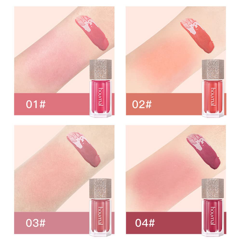 Soft Cream Liquid Blush Stick,Korean Liquid Blushes Cheeks Brush,Moisturizing Creamy Formula,Silky Smooth Lightweight Blendable Blush Lasting Sheer Rouge Tint, Natural-Looking Advanced Hazy Feeling (01# Smoked Pink)