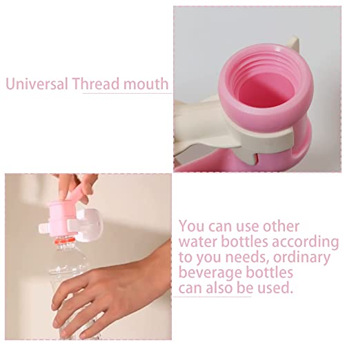 PINVNBY Rabbit Dog Water Bottle No Drip Hanging Chinchilla Water Dispenser Plastic Leak-Proof Bunny Waterer Suspended Small Pet Water Feeder for Ferret Hedgehog Squirrel Kitty Puppy (Pink)
