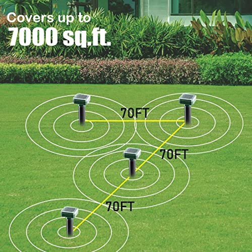 Mole Repellent Solar Powered 10 Pack Snake Repellent Squirrel Gopher Repellent IP44 Waterproof Ultrasonic Rodent Repellent and Deterrent Mole Trap Killer for Your Yard,Farm,Garden
