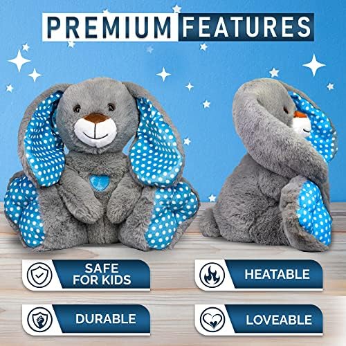 Lil Snuggers Warm and Snuggly, Lavender Scented Huggable Stuffed Animal, Bunny Plush - Rabbit Male with Blue Accents for Lil Baby 0 Months+
