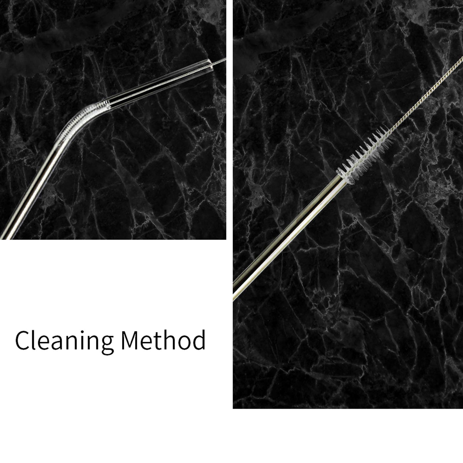 MEWAY 8Pack Reusable Stainless Steel Metal Straws with Case - Long Drinking Straws for 20 oz Dishwasher Safe - 2 Cleaning Brushes Included