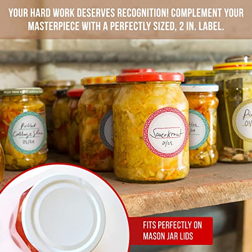 MESS Dissolvable Canning Labels for Jars – 200 Dissolvable Mason Jar Labels - Dissolvable Food Labels for Containers - Jam Homemade Canning Jar Labels Stickers - Removable Mason Jar Labels 2" Granite