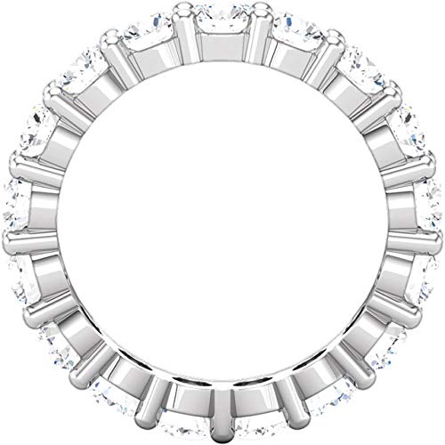 Houston Diamond District 4 Carat (ctw) 14K White Gold Round Diamond Ladies Eternity Wedding Anniversary Stackable Ring Band Value Collection Size: 8