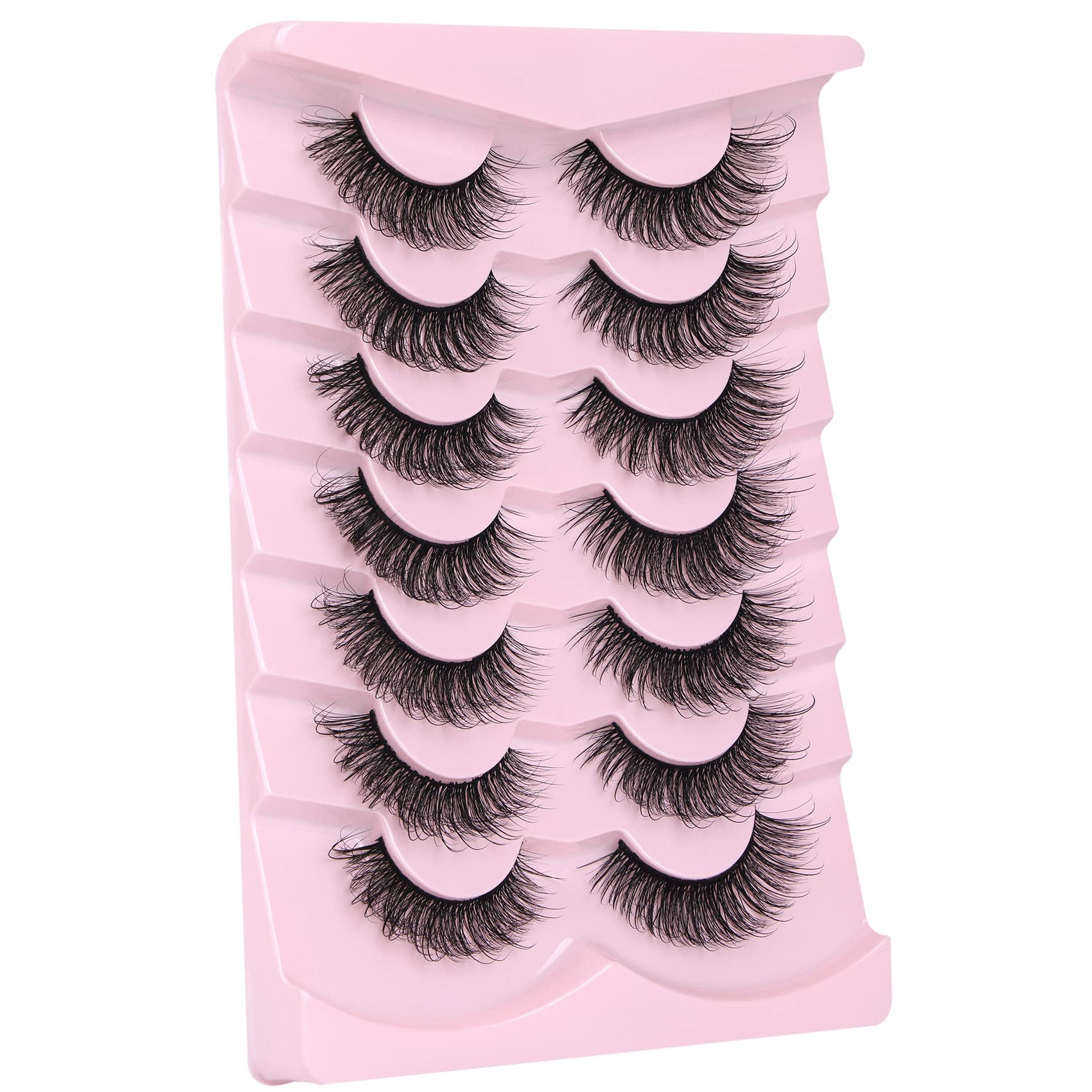 Russian Strip Lashes Fairy Fluffy Natural Look Wispy zanlufly Mink Lashes Cat Eye D Curl that Look Like Eyelash Extension Reusable False Eyelashes Pack