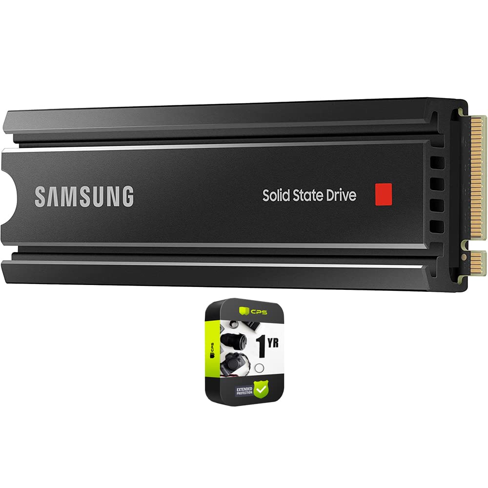 SAMSUNG MZ-V8P1T0CW 980 PRO with Heatsink PCIe 4.0 NVMe SSD 1TB for PC/PS5 Bundle with 1 YR CPS Enhanced Protection Pack