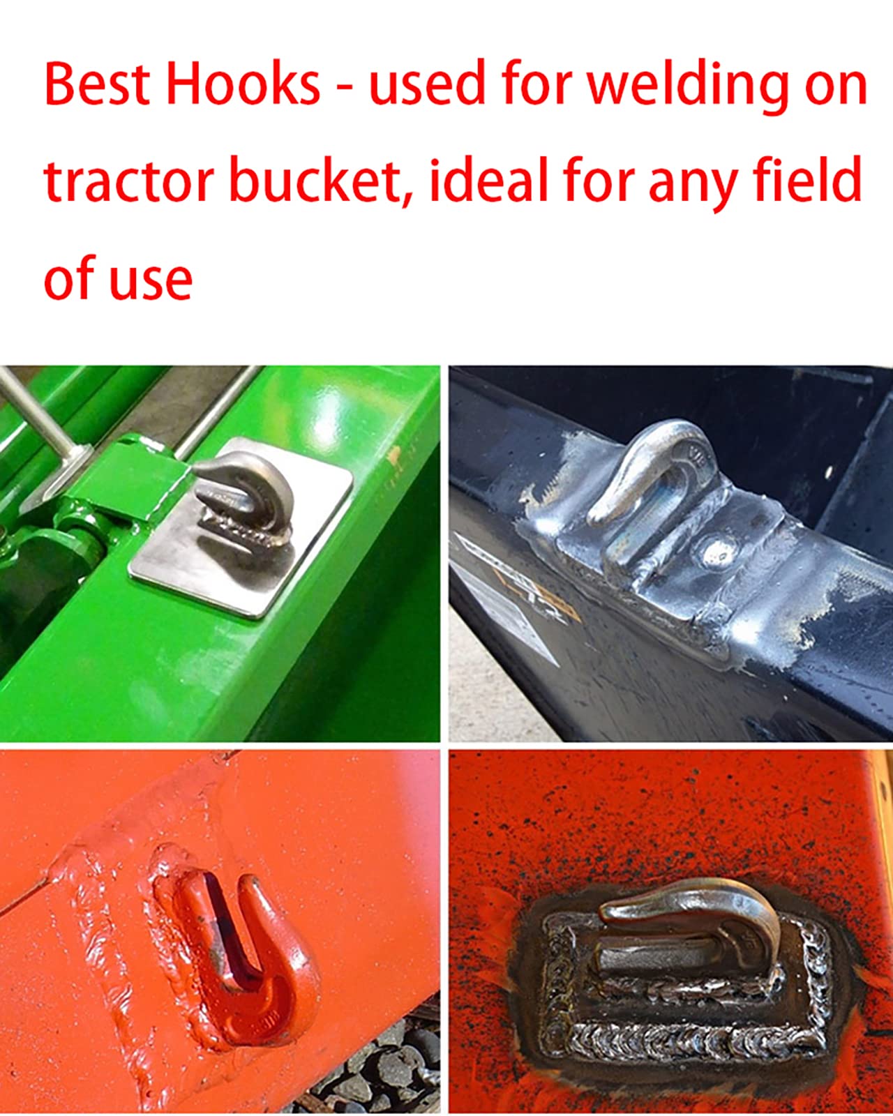 KEYHAO Weld On Grab Chain Hook G70 3/8" Weld On Chain Grab Hooks Bucket Flatbed Trailer Wrecker Tow Tie Down Forged Steel Working Load Limit: 6600 lbs