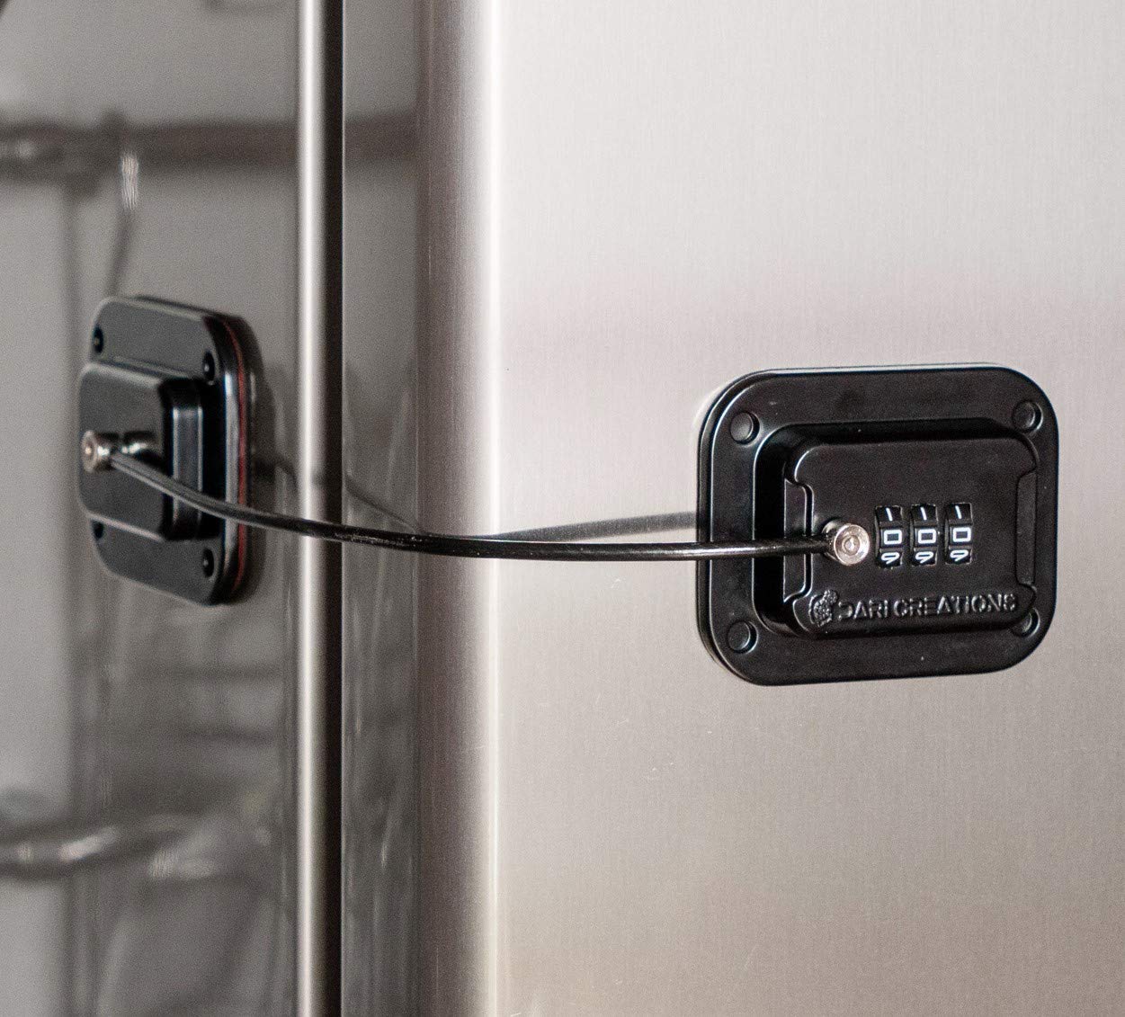 Keyless Refrigerator Lock - Heavy Duty Combination Fridge Lock, Easy to Install and Use (Black)