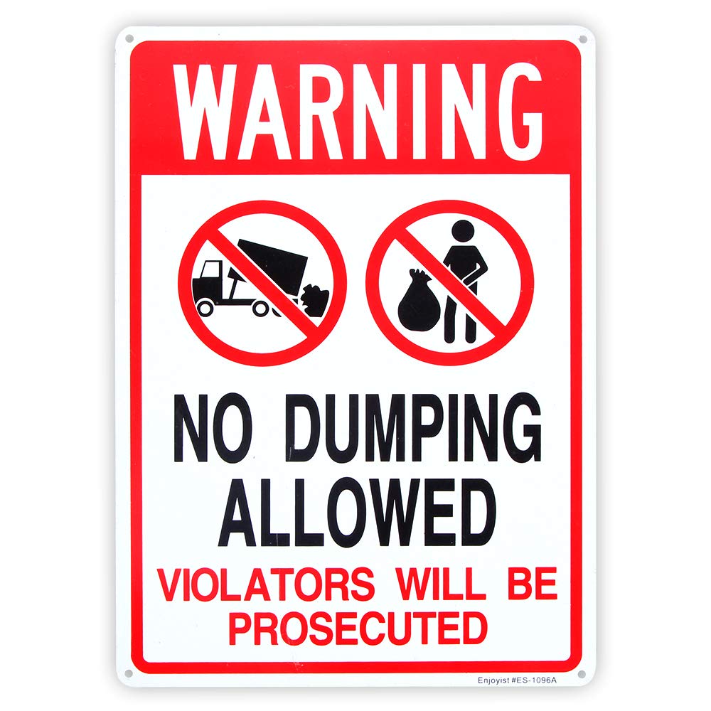 No Dumping Allowed - Violators will be Prosecuted Sign, 14"x 10" .04" Aluminum Reflective Sign Rust Free Aluminum-UV Protected and Weatherproof