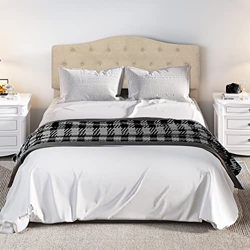 YITAHOME Upholstered Headboard, Linen Tufted Upholstered Headboard with Diamond Tufted, Headboards for Full/Queen Size Bed - Beige