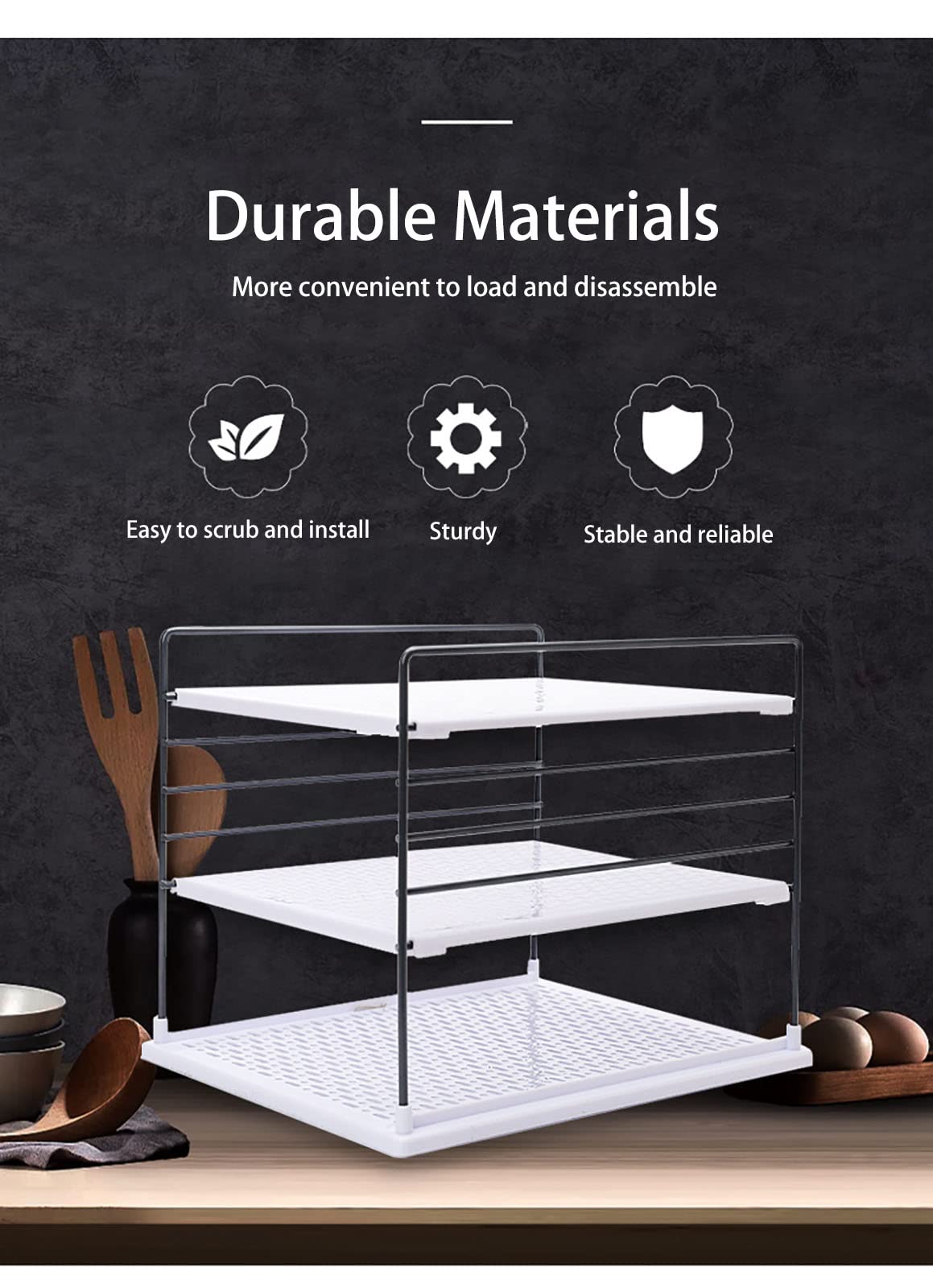 Kitchen Wrap Organizer Rack, Adjustable Aluminum Foil Organization,Storage Box Organizer for Pantry Wrap Holder for Sandwich Bags, Plastic Wrap,Snack and Box, Desk File Organizer(Black)