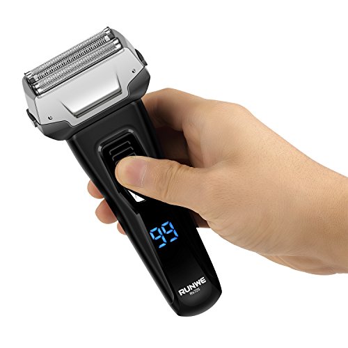 Runwe Rs725 Men's Electric Razor Cordless Foil Shaver with Pop-Up Beard Trimmer and LCD Display for Men Wet/Dry Shaving (Pack of 2)
