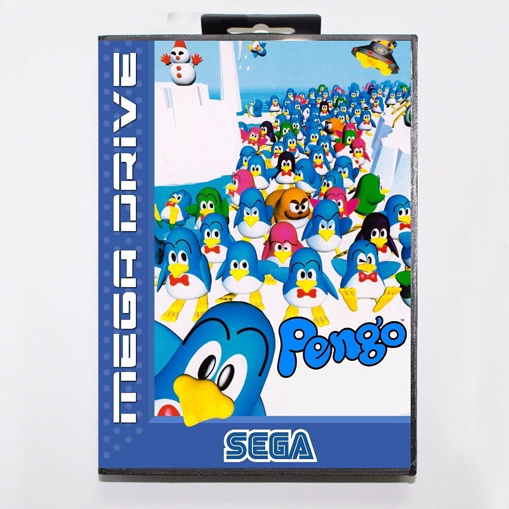 Pengo Game Cartridge 16 Bit MD Game Card With Retail Box For Sega Mega Drive For Genesis (Black)