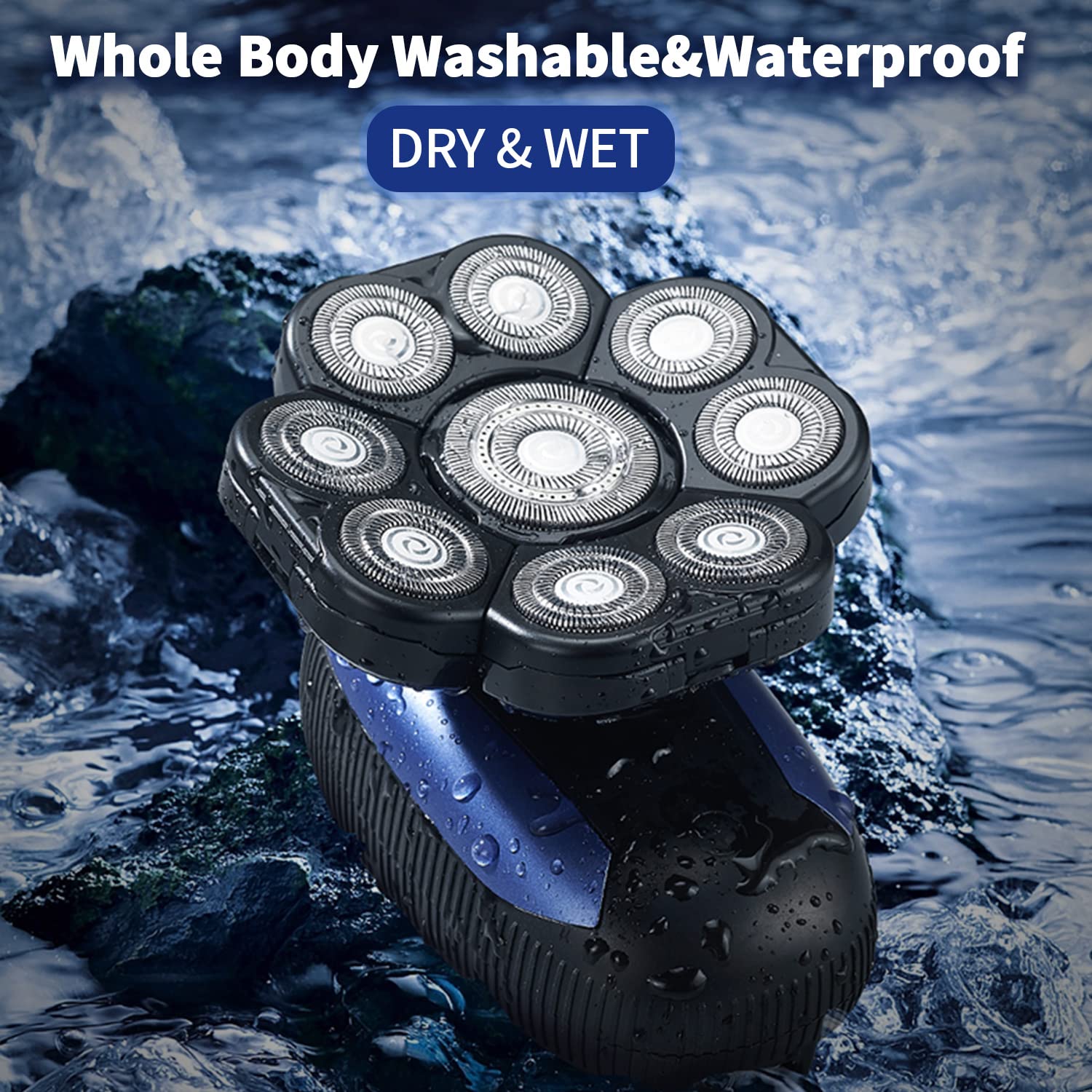 Roziahome Head Shavers for Bald Men 9D Electric Rotary Shaver Multifunctional Mens Bald Head Shaver Cordless Electric Razor for Men Wet & Dry Head Shaver Rechargeable Shavers for Balding Man