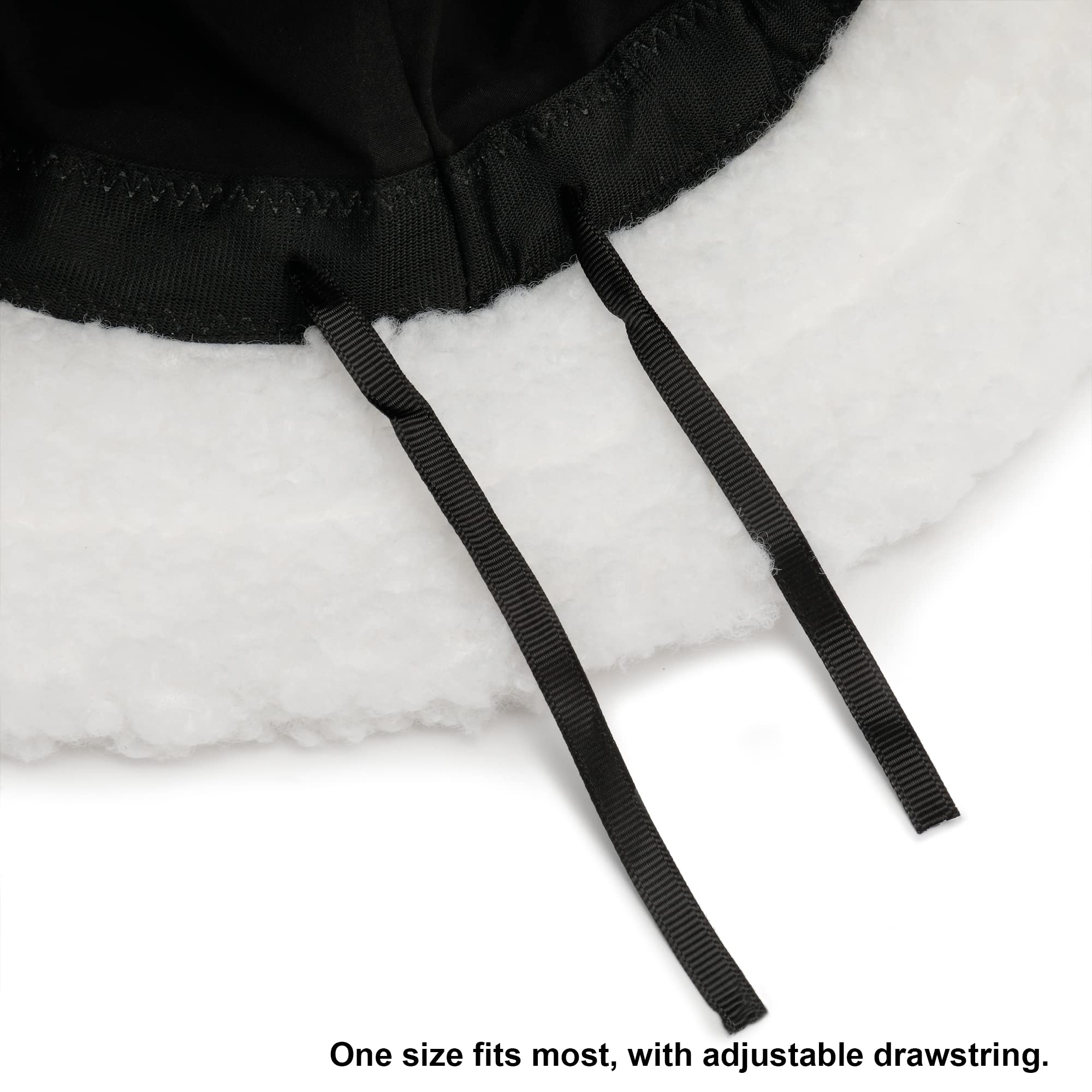 Mimfutu Winter Furry Bucket Hat for Women Men, Warm Fluffy Fuzzy Bucket Hats (Smile White)
