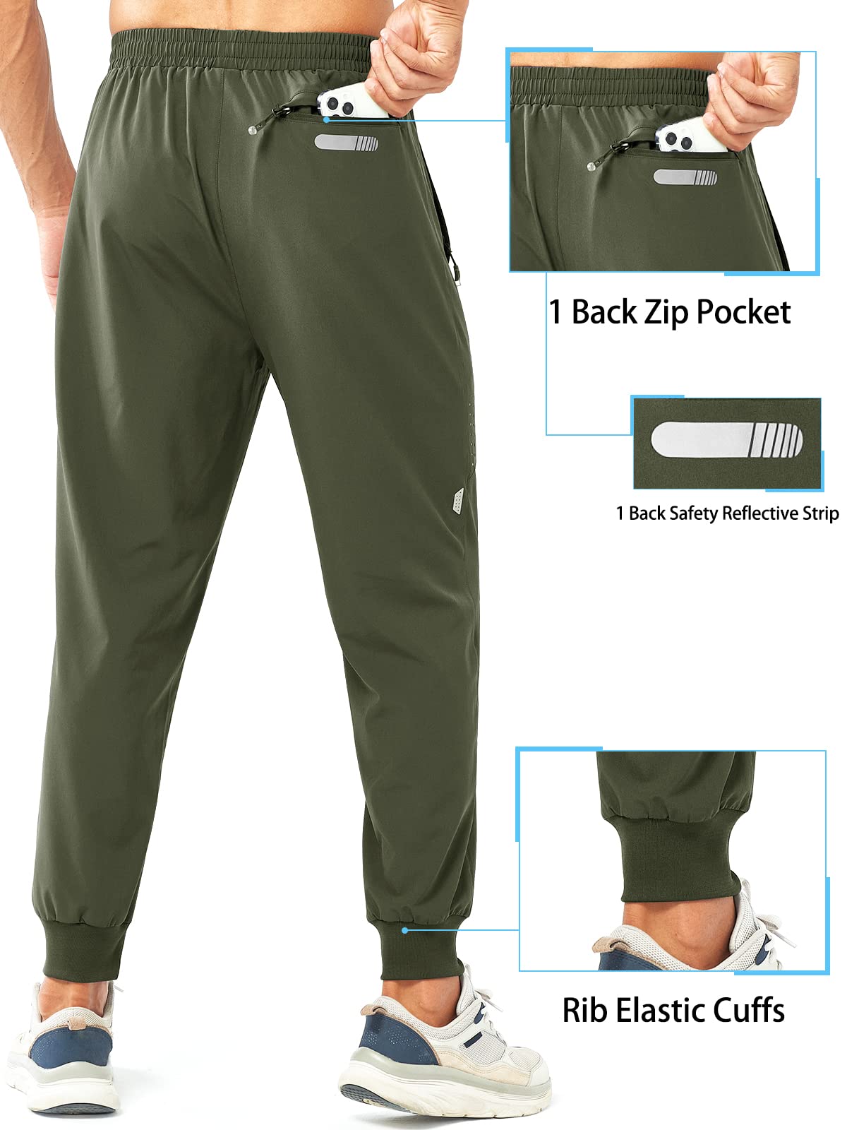 NORTHYARD Men's Athletic Running Pants Lightweight Workout Joggers Quick Dry Gym Sweatpants Active Sports Track Training PURPLEGREY L