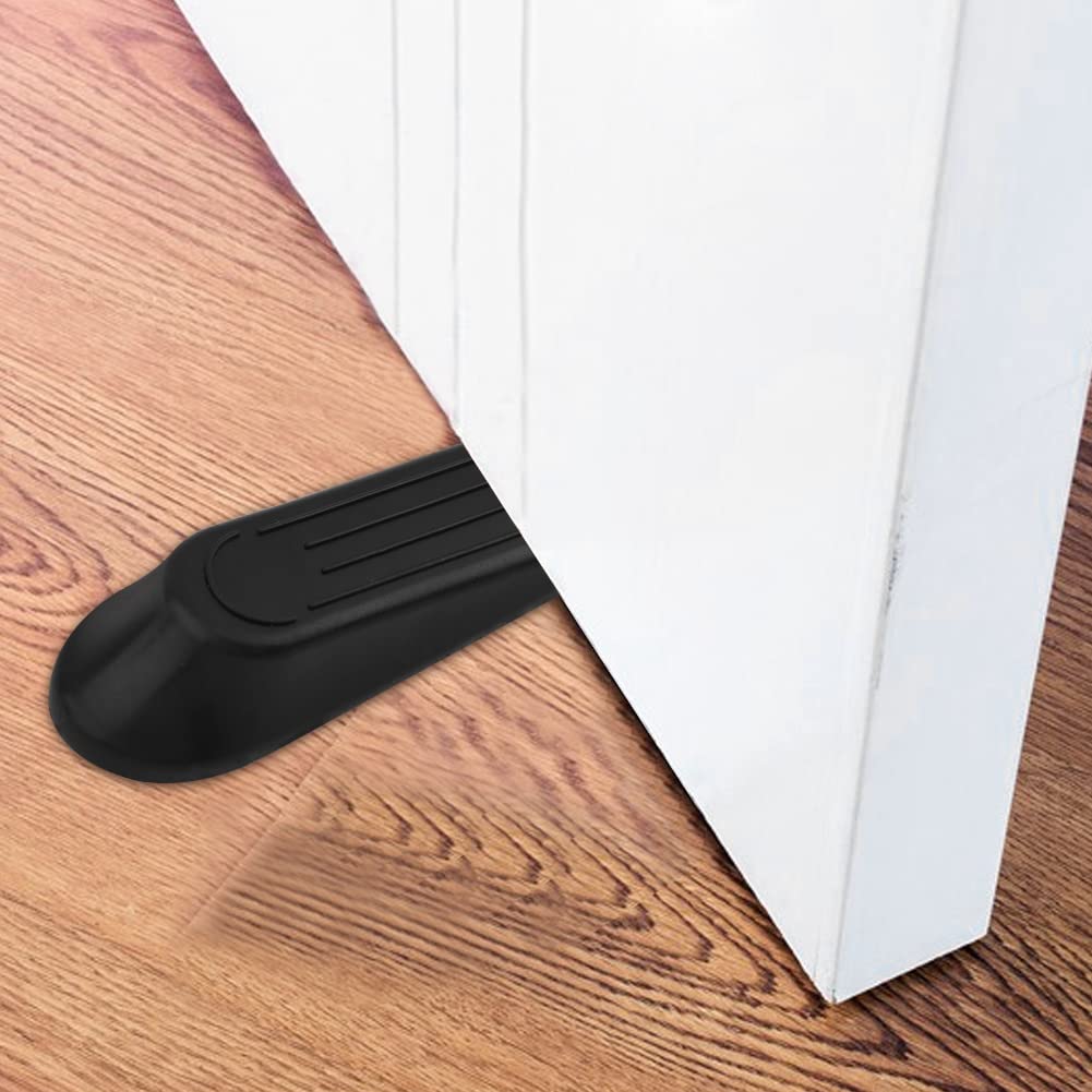 LOQJSS Soft Close Wedge, 5pcs Door Stoppers Rubber Stoppers Wedge for Carpet Heavy Duty Door, Bottom of on Tile(Black)