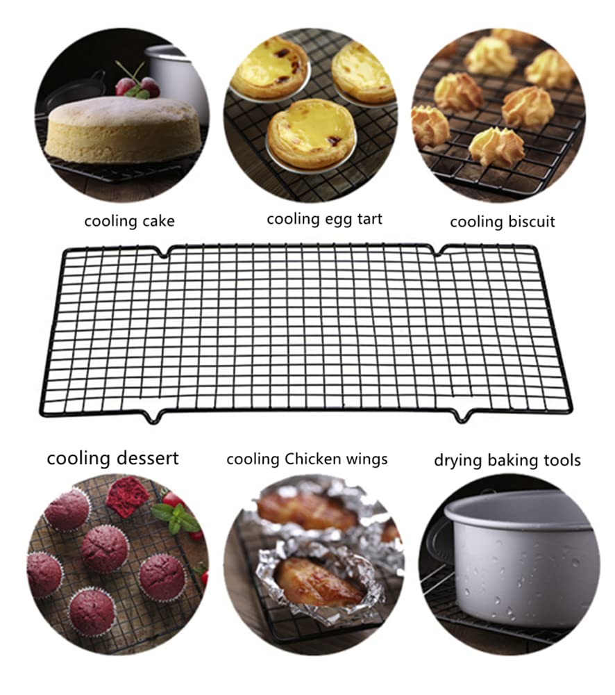 NatureMan Set of 2 Baking Cooling Rack, 16" x 10"Nonstick Wire Baking Rack,for Cooking, Roasting, Grilling, Easy to Clean