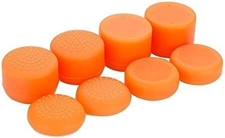 Rymfry Analog Thumb Stick Grips Cap Silicone Thumbsticks Joystick Cap Cover for PS4 PS3 PS2 Switch Pro Xbox one Xbox 360 Wii U Controller - Orange