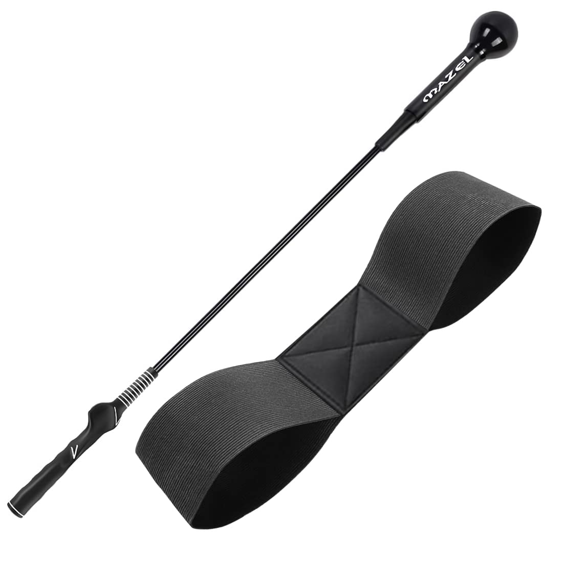 MAZEL Golf Swing Trainer Aid,Golf Warm-up Stick for Strength,Flexibility and Tempo | Golf Swing Trainer Stick for Practice Indoor & Outdoor (40 Inch)