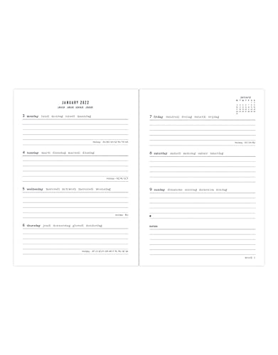 Letts Inspire A6 week to view 2022 diary - pink