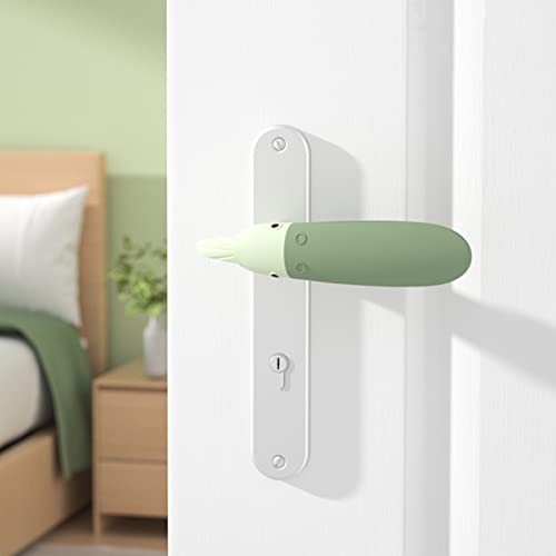 Reheyre Door Handle Covers, Non-Collision Silicone Door Handle Cover Innovative Reusable Baby Door Handle Protector Household Supplies Green