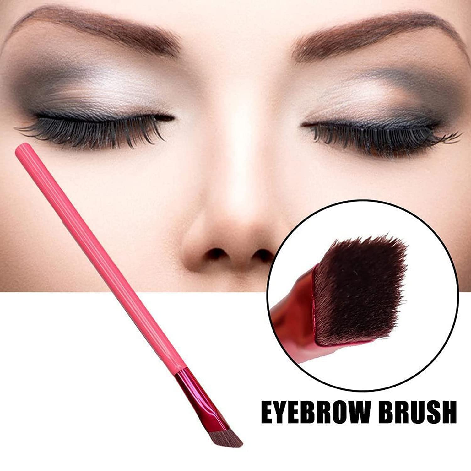 Professional Eyebrow Brush, Multi-Function Eyebrow Brush, Ultra-thin Angle Eyeliner Brush, Three-Dimensional Concealer Cream Makeup Brush Oblique Eyebrow Brush