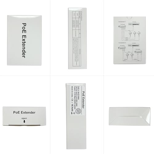 PoE Passthrough Switch, 1 PoE in 3 PoE Out Extender, IEEE802.3af/at PoE Powered, 100Mbps Ethernet, din-Rail & Wall Mount