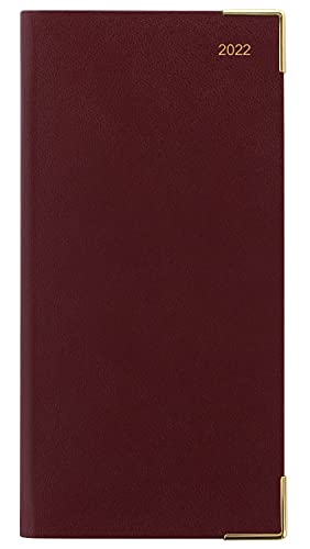 Letts of London, 22-T35SBG Classic Slim Landscape Week to View with appointments 2022 Diary - Burgundy