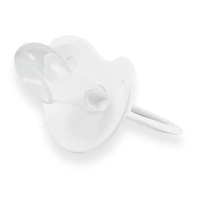 Pacifier Addict - Fixx - JUMBO Adult Orthodontic Therapeutic Sleep Aid - XXL Silicone Pacifier - Size 10 (White) Rainbow Hearts