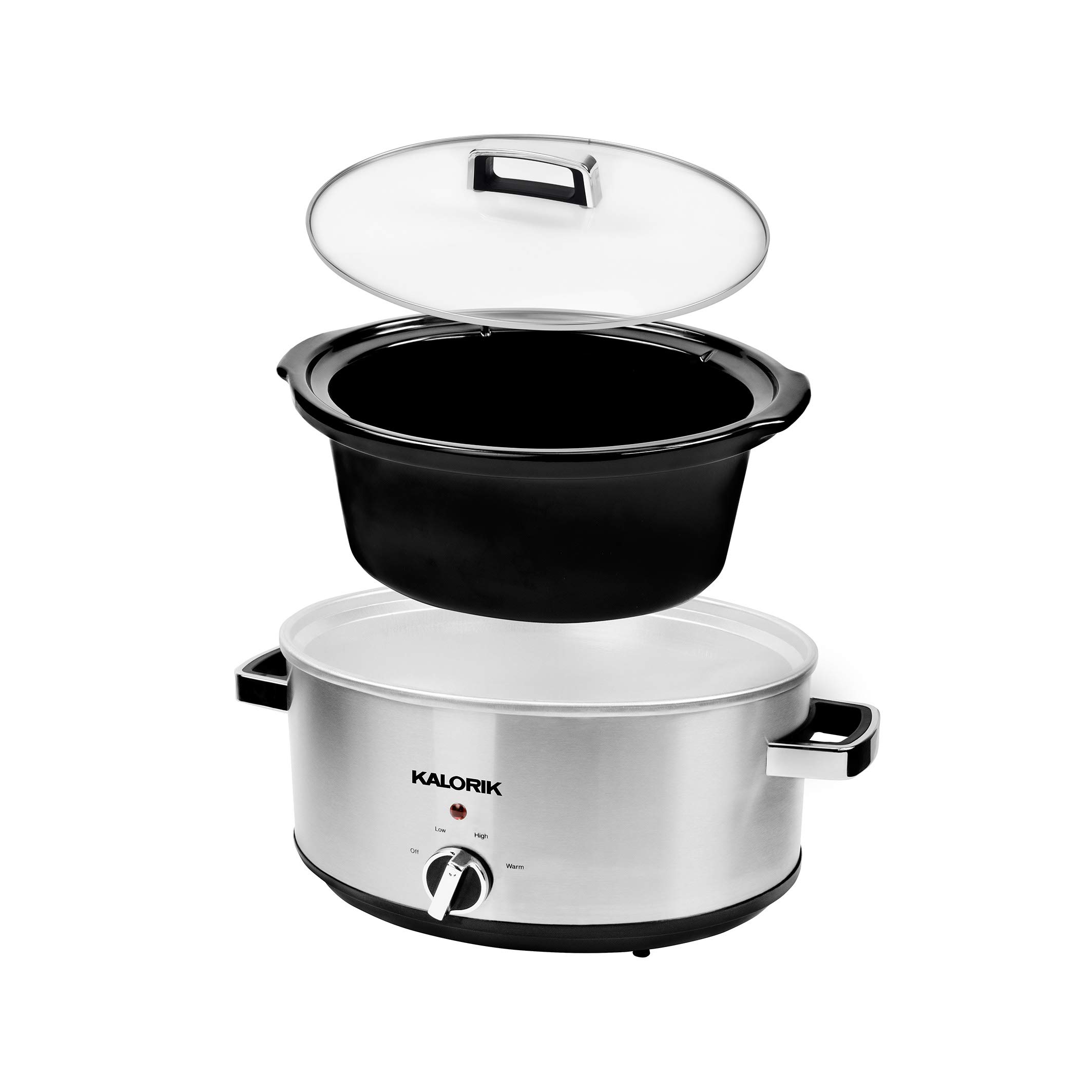 Kalorik 6.5 Quart Slow Cooker, Stainless Steel