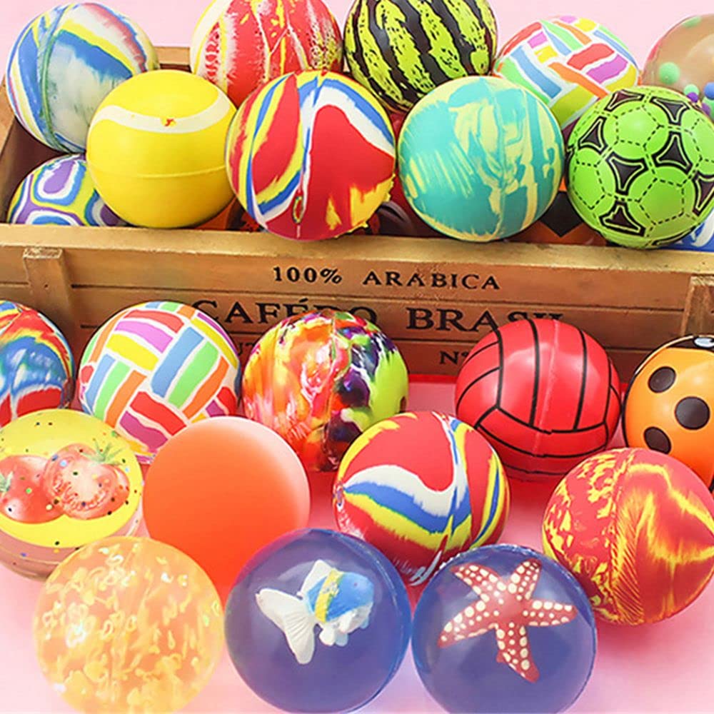 REBABA 1 Piece Bouncy Ball, Funny Colorful High Bouncing Balls for Game Prizes, Birthday Gift, Party Favors and Vending Machines
