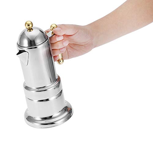 nobrand Moka Pot Stovetop Espresso Coffee Maker with Safety Valve 200ml Stainless Steel