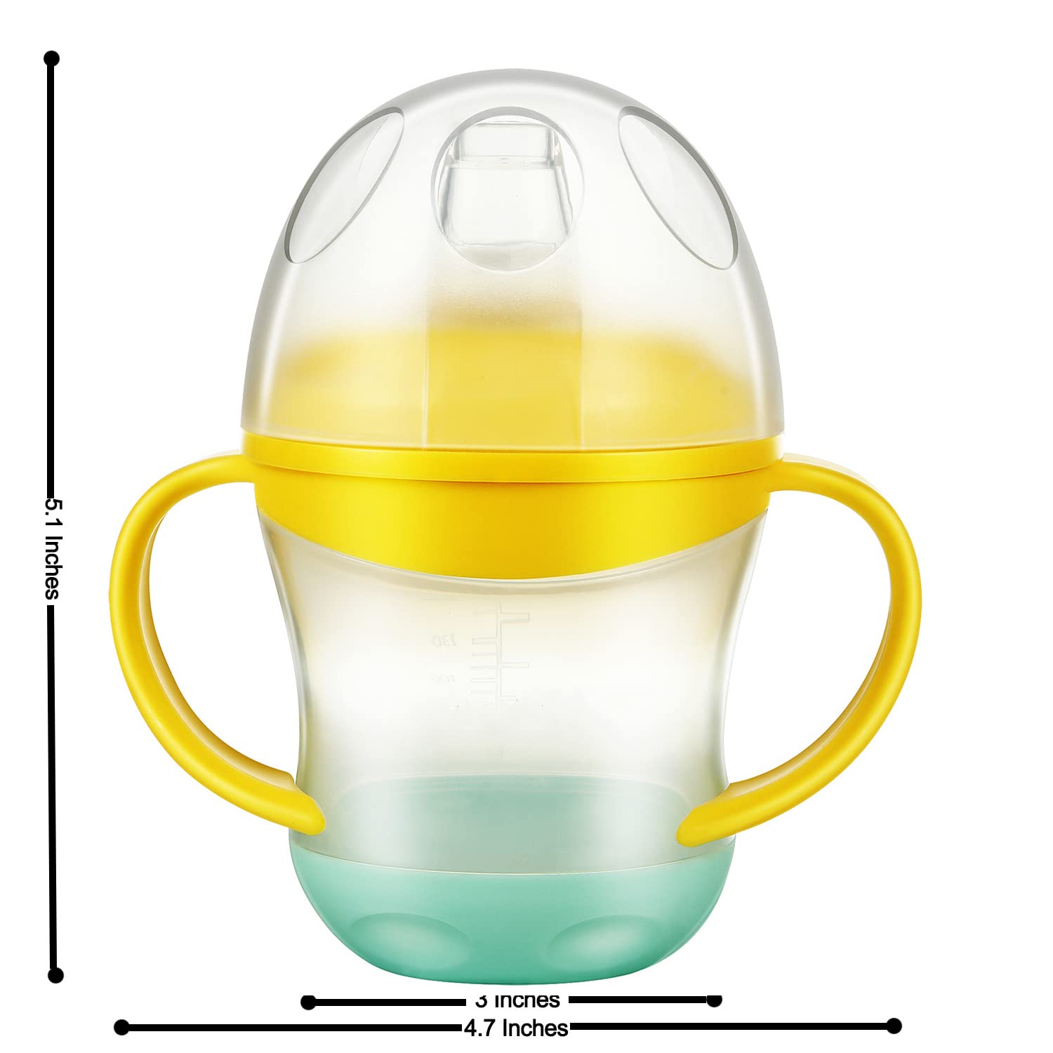 PandaEar Toddler Sippy Cup with Straw| Spill Proof Cup for Kids| Soft Spout Baby Training Drinking Cup| Water Bottle with Handle for Baby 6 months+| with 1 Replacement Silicone Spout