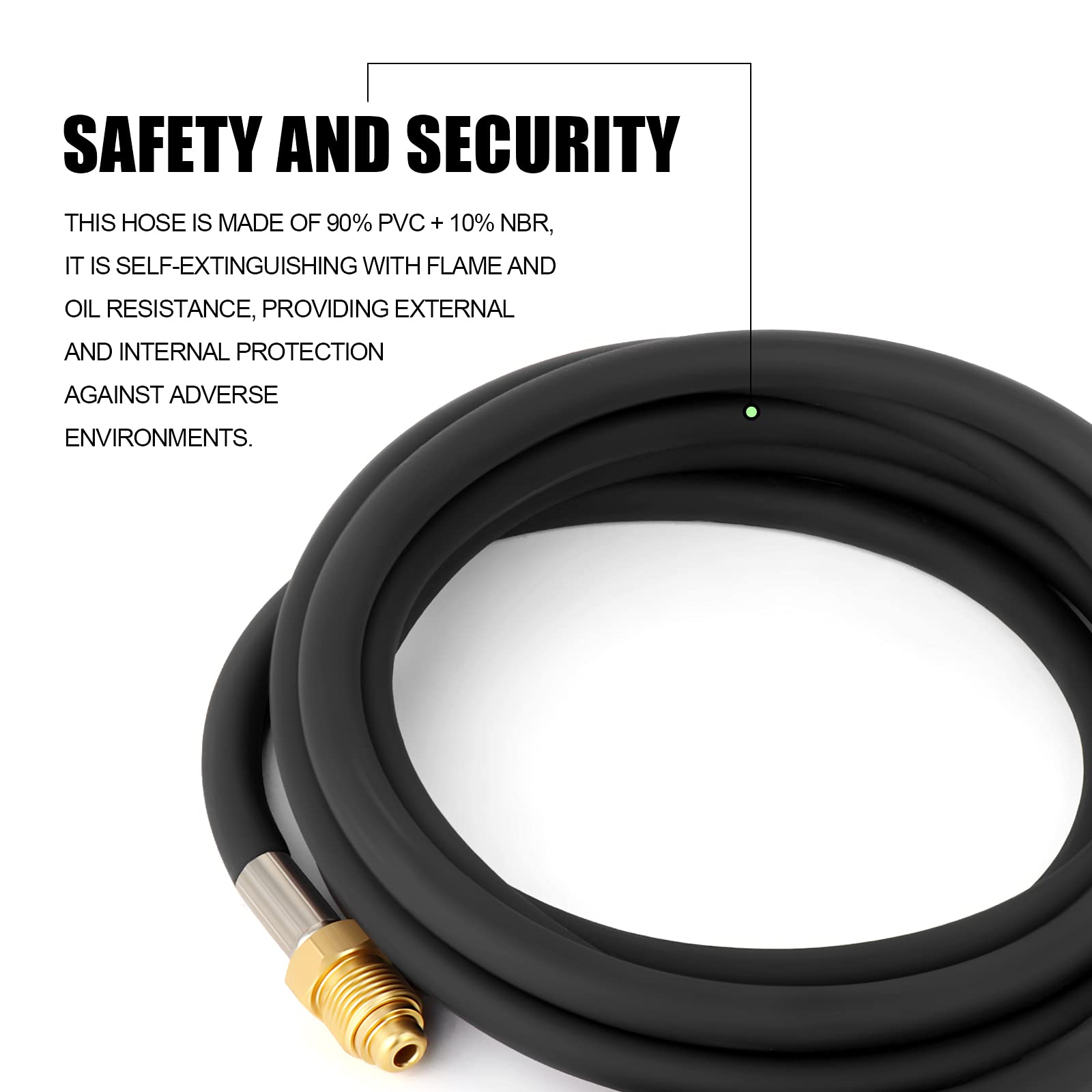 MEANLIN MEASURE 10 Feet Gas Welding Hose,CGA580 Argon CO2 Flow Meter Regulator Adapter Hose For Miller Lincoln Mig Tig Welder