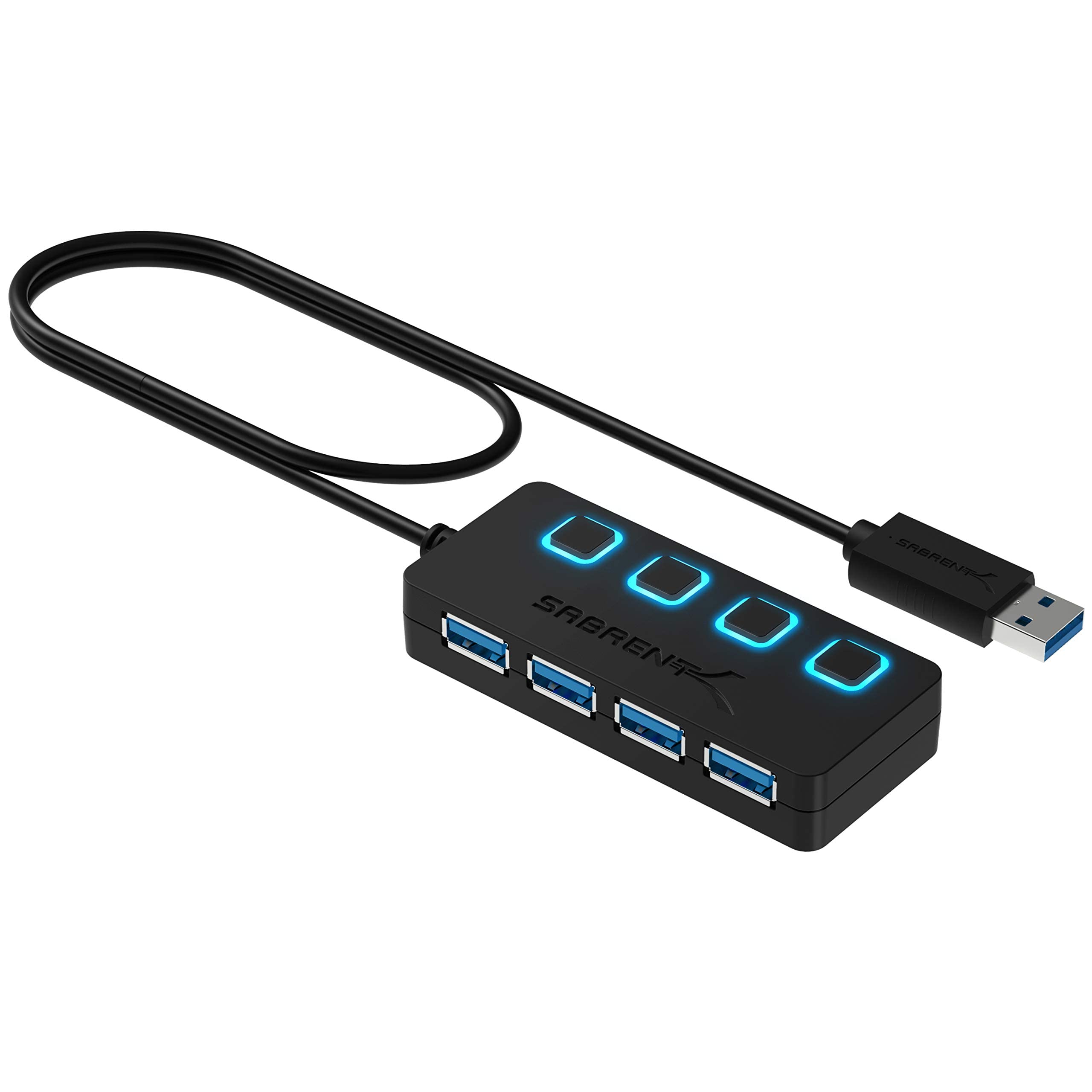 SABRENT USB Type-C M.2 NVMe/SATA Enclosure + USB 3.0 Hub