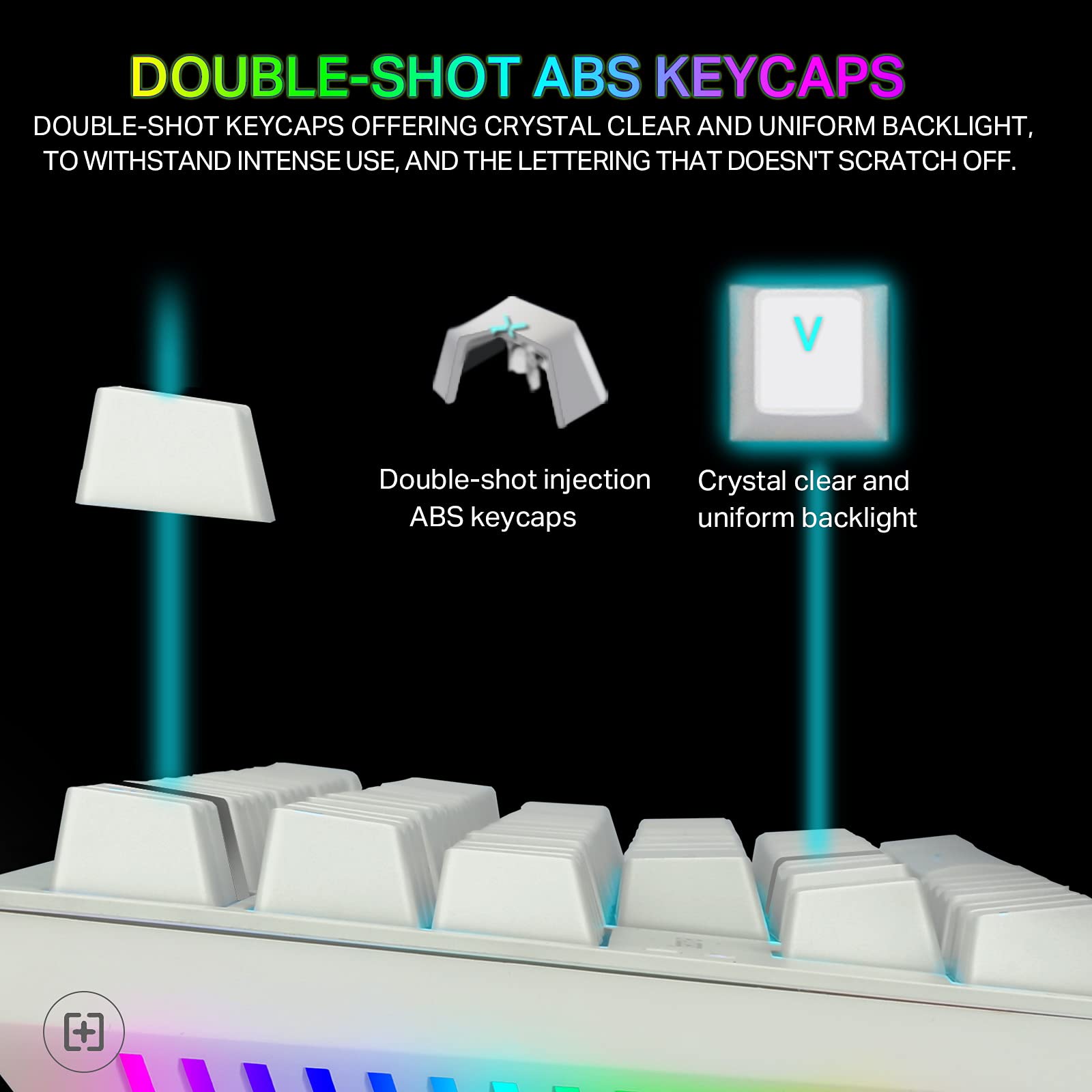 Mechanical Keyboard and Mouse Combo, E-YOOSO Blue Switches Wired Gaming Keyboard and Mouse 87 Key Mechanical Keyboard with Blue Backlit & RGB LED Sidelight and Mouse Pad, for Windows/Mac/Gaming(White)