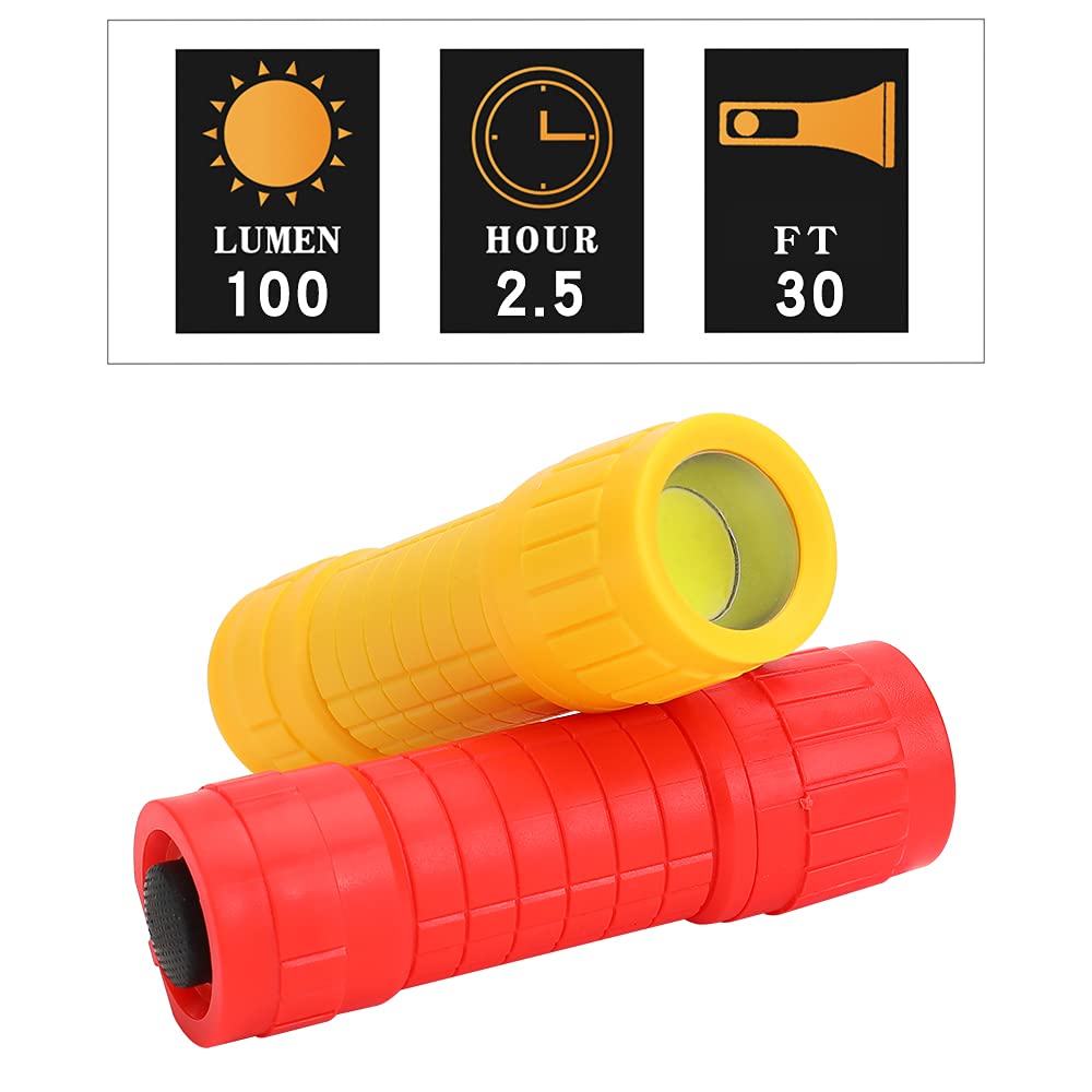 KunHe 5 Pack Plastic Small Mini LED Flashlight COB Flashlights for Kids 100 Lumen with Batteries High CRI for Bright Flash Light Party Favors Christmas Gifts Stocking Stuffers