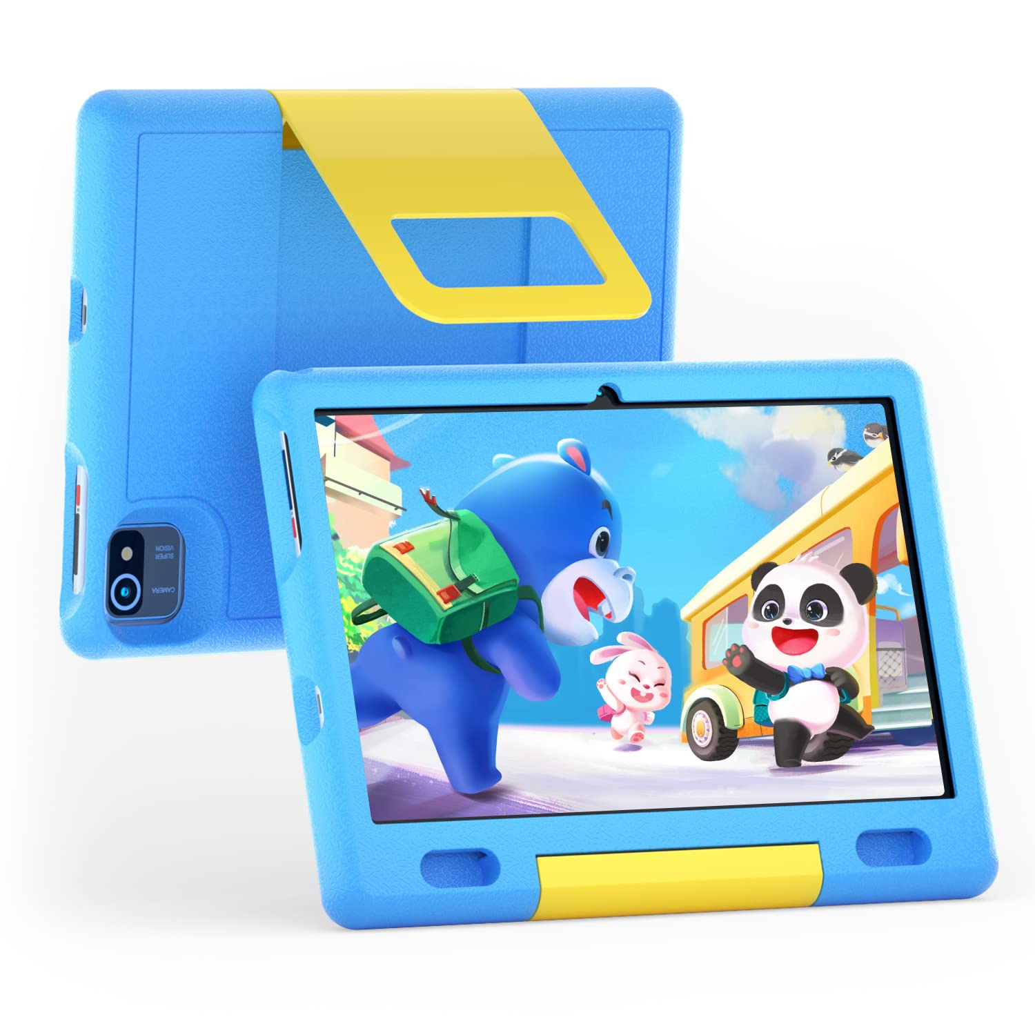 Kunleba Kids Tablet 10.1 Inch Andriod 11 Tablet for Kids Quad Core 32GB ROM 6000mAh Wi-Fi Bluetooth Tablets PC (Blue)