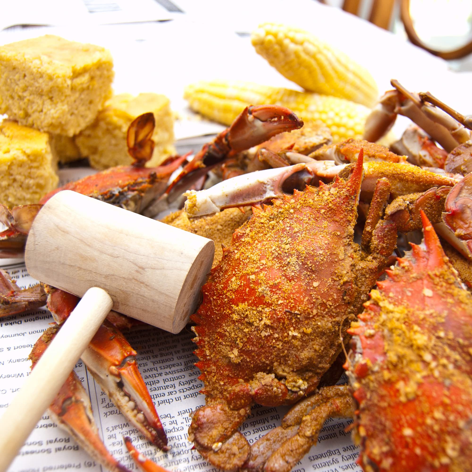 Maine Man Seafood Crab Mallets, Natural Hardwood, 7.75-Inches, Set of 4