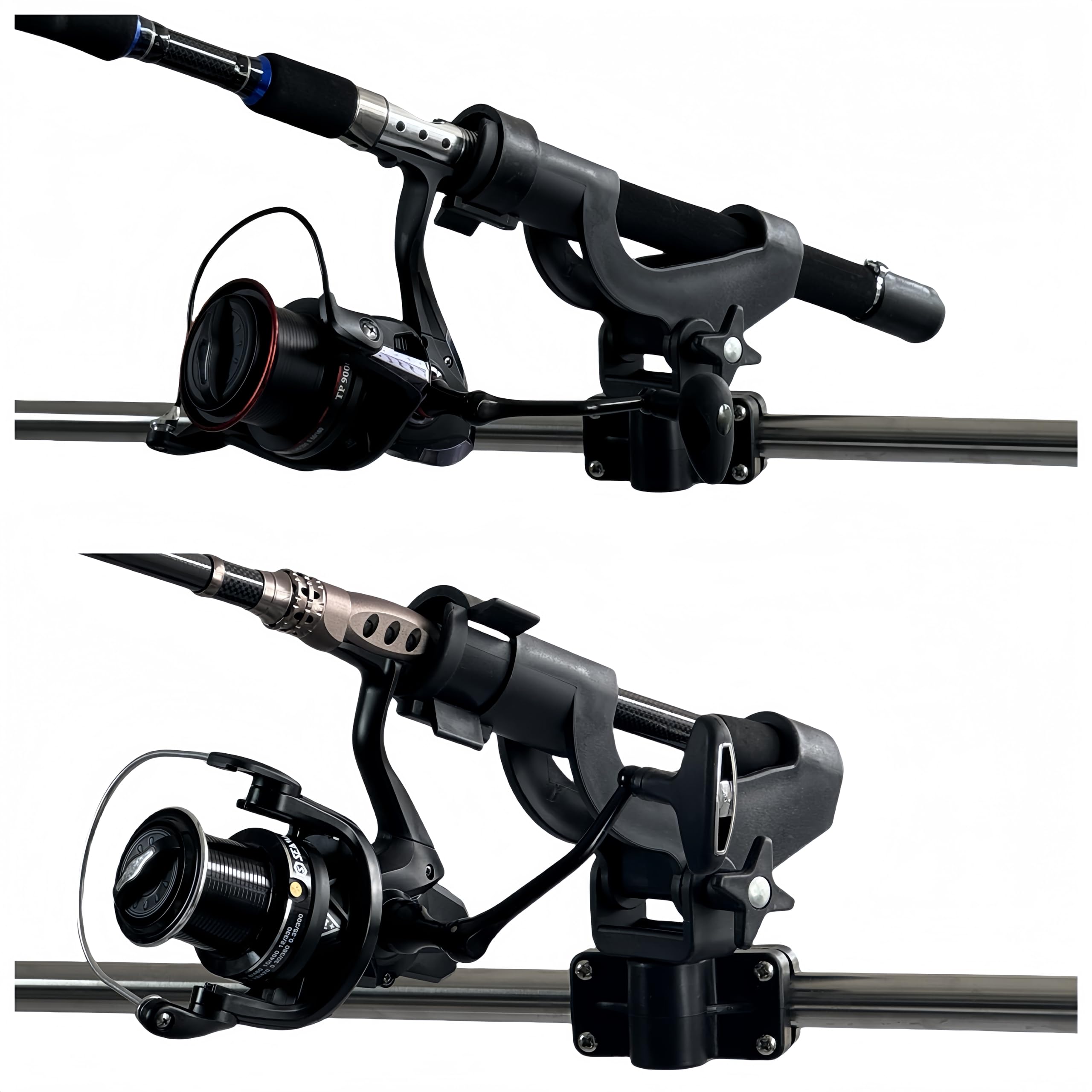 HiUmi Adjustable Rotatable Plastic Fishing Rod 3 Mount Rack Holder Bracket Boat Canoeing Rowing Mount Kit Kayak Side Rod Holder (1)