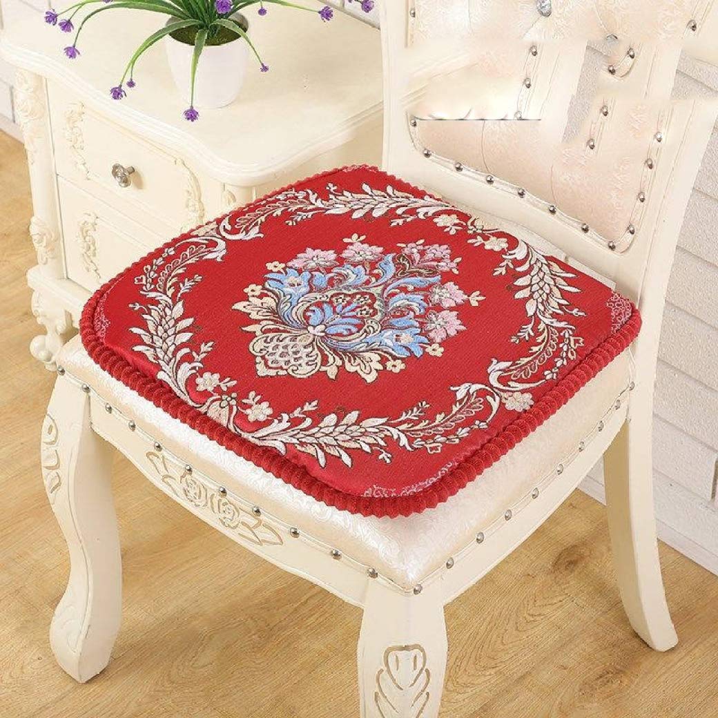 JONARO Embroidered Floral Dining Chair Cushion for Kitchen Decor Anti-Skid Home Seat Pad European Chair Decorative Cushion Pillow Mat