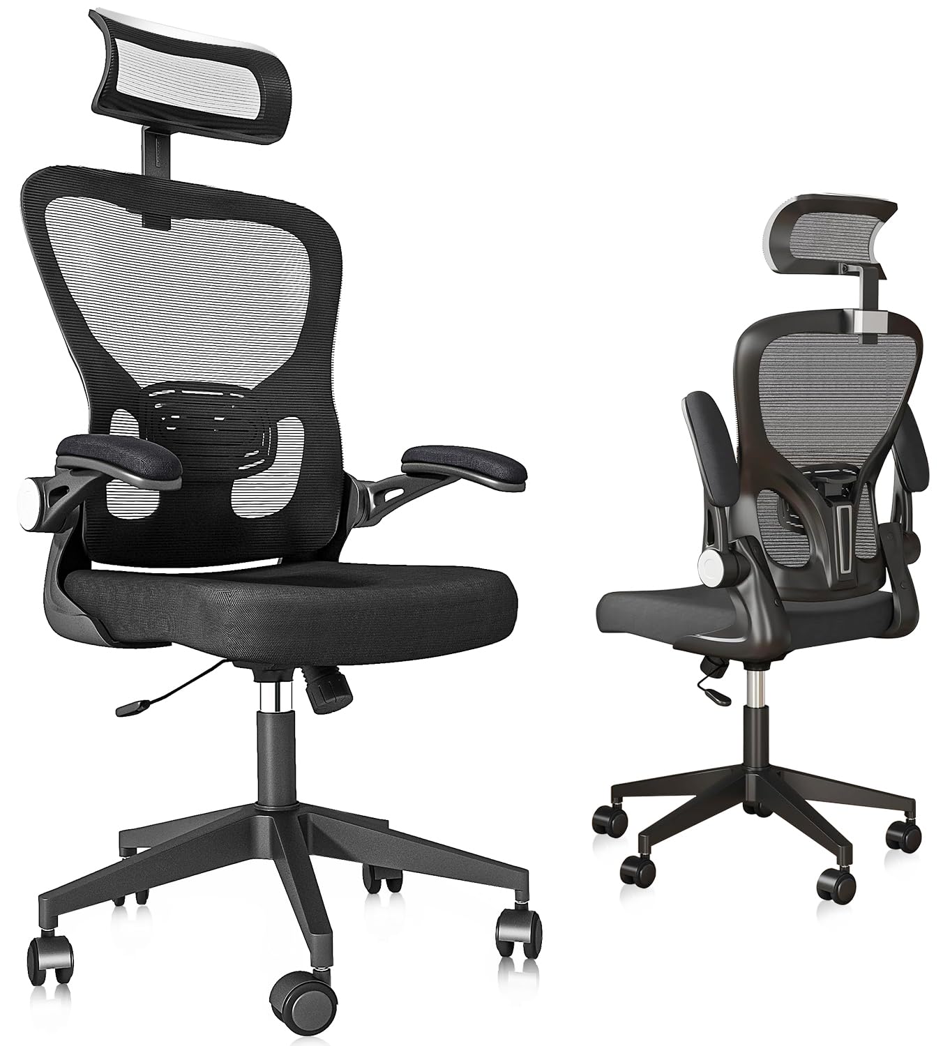 yoyomax Ergonomic Office Chair, High Back GamingChair for Big and Tall People, Adjustable Headrest/Armrests Reclining Comfy Home OfficeChair Lumbar Support Breathable Mesh ComputerChair-Black