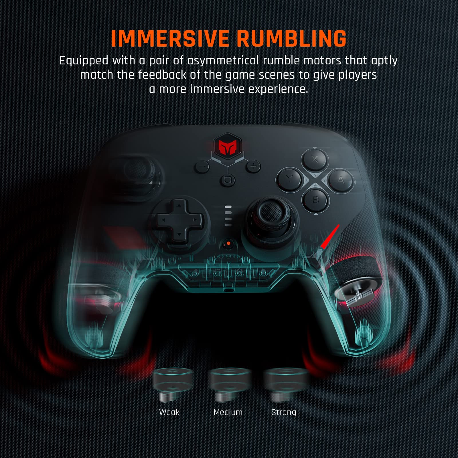 PC Gaming Controller, Wireless Controller with Custom Button, 6-Axis Gyro, Dual Shock, Macro, Turbo, Bluetooth Game Controller for Windows 10/Android/iOS/PC