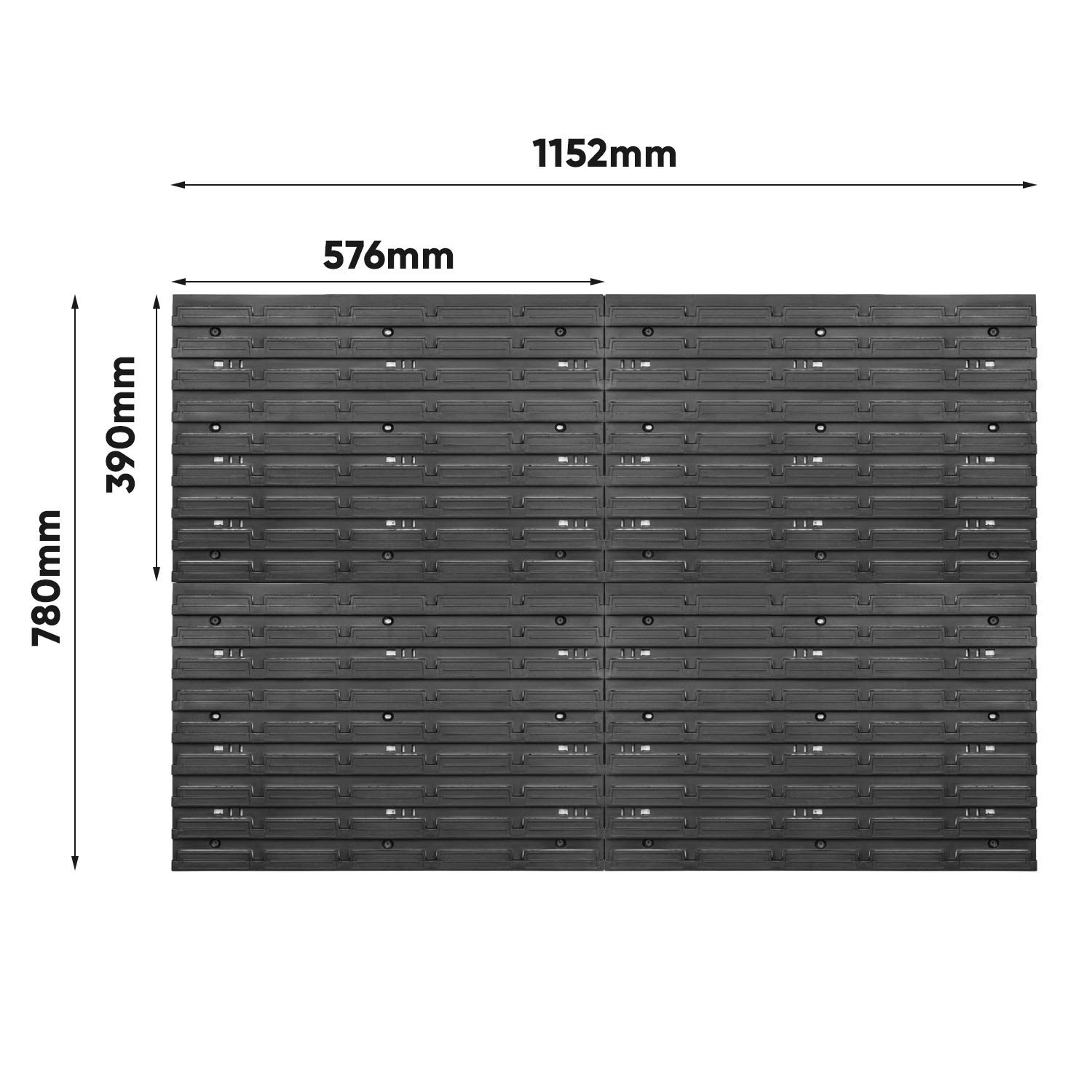 PAFEN Workshop Shelf Storage System - 1152 x 780 mm - Wall Shelf with Black Stacking Boxes, Red Tool Holder - Shed Shelf Wall Plates Extra Strong