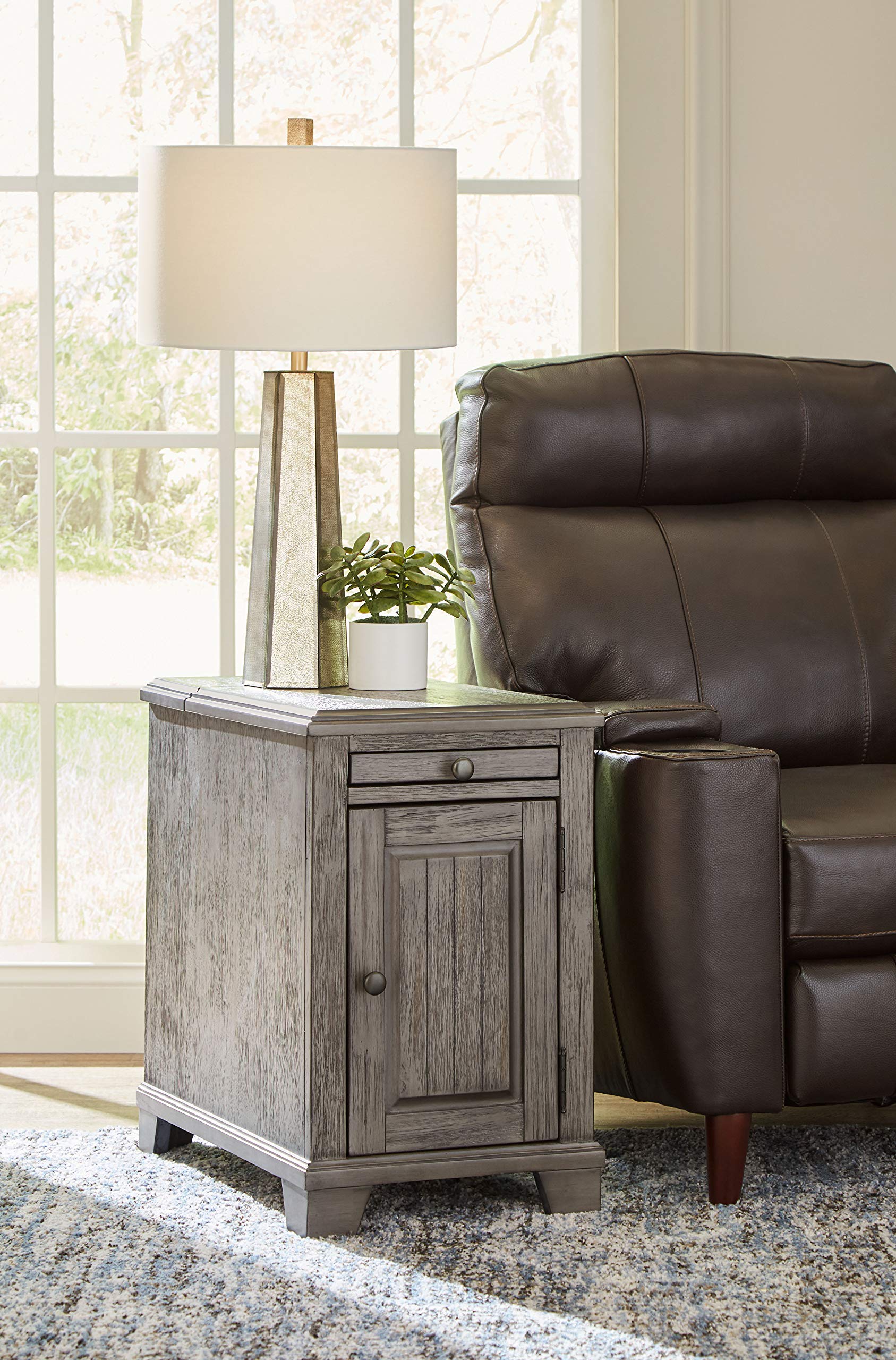 Lane Home Furnishings Power Chairside Table, Grey