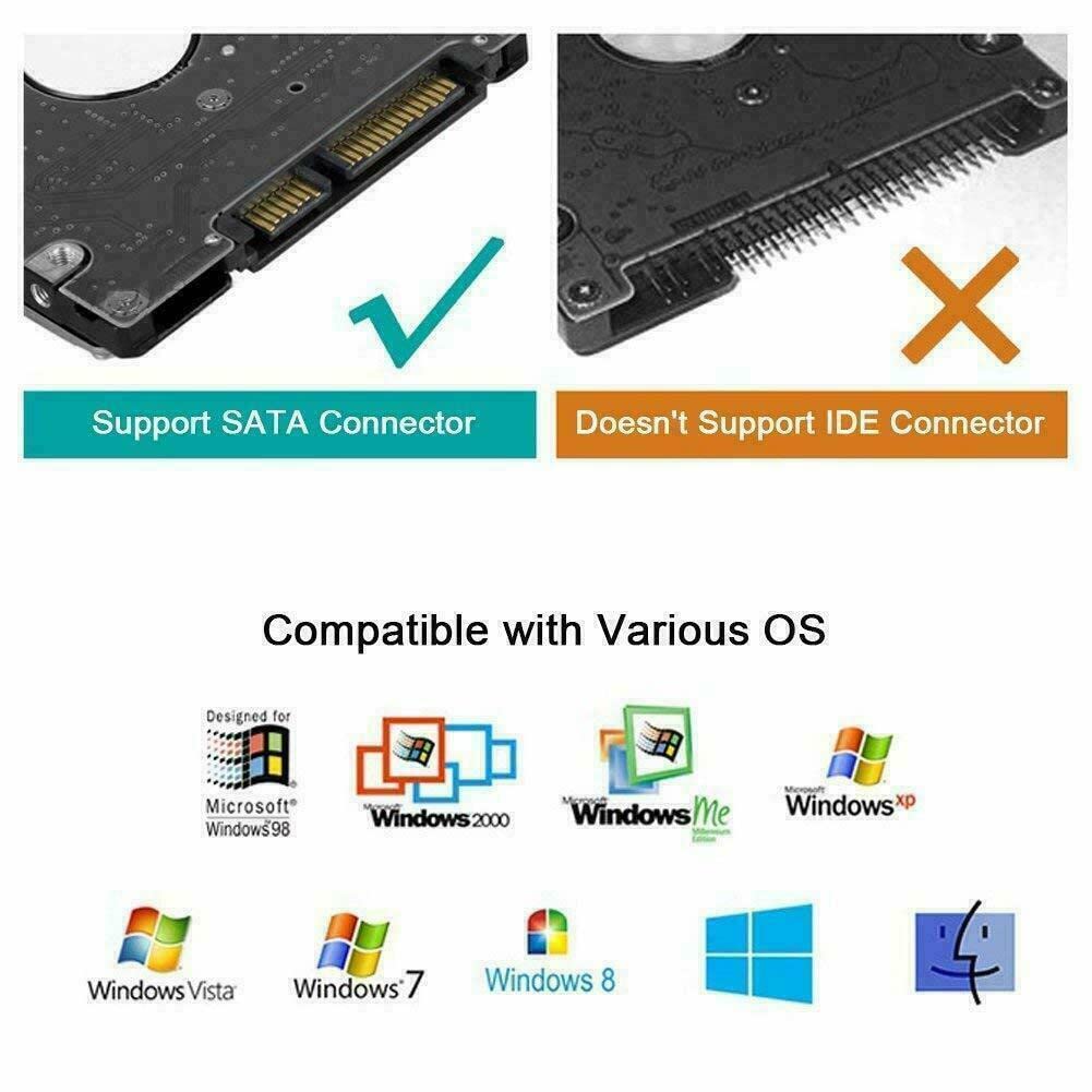 SATA to USB Cable,USB 3.0 to SATA III Hard Drive Adapter Converter for 2.5 Inch SSD & HDD Data Transfer, Support UASP (Black) Enterprises USA