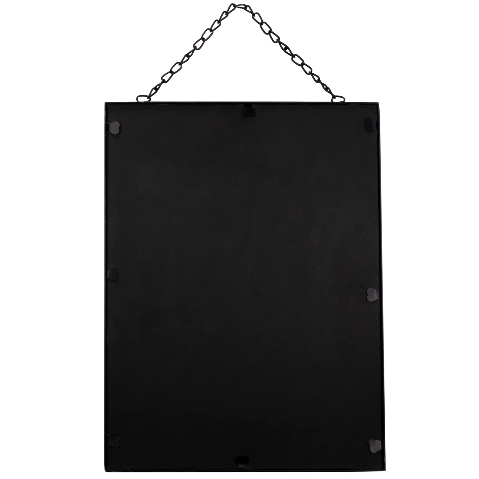 SANY DAYO HOME 12 x 16 inches Real Glass Black Rectangular Mirror with Chain, Metal Framed Small Wall Hanging Rectangle Bathroom Mirror for Home, Door, Nursery Modern Farmhouse Decor