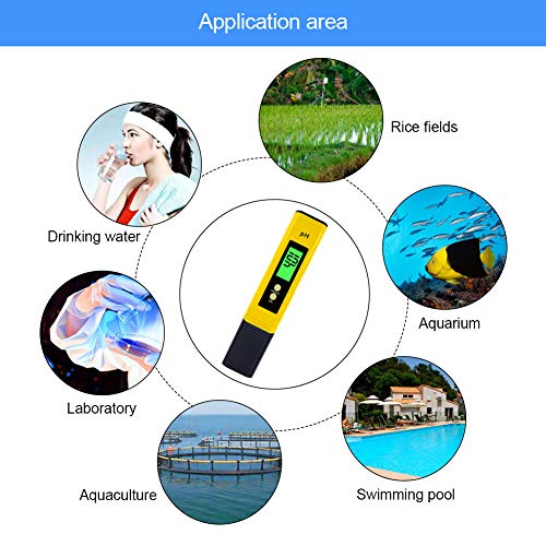 Ph Pen, PH Meter 0.01 Water Quality Tester with 0-14 PH Measurement Range for Household Drinking, Pool and Aquarium Water