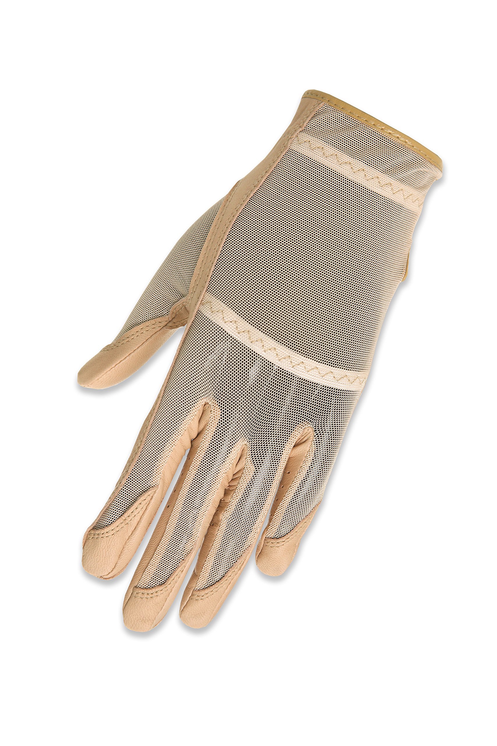 HJ Glove Women's White Solaire Full Length Golf Glove, Large, Left Hand