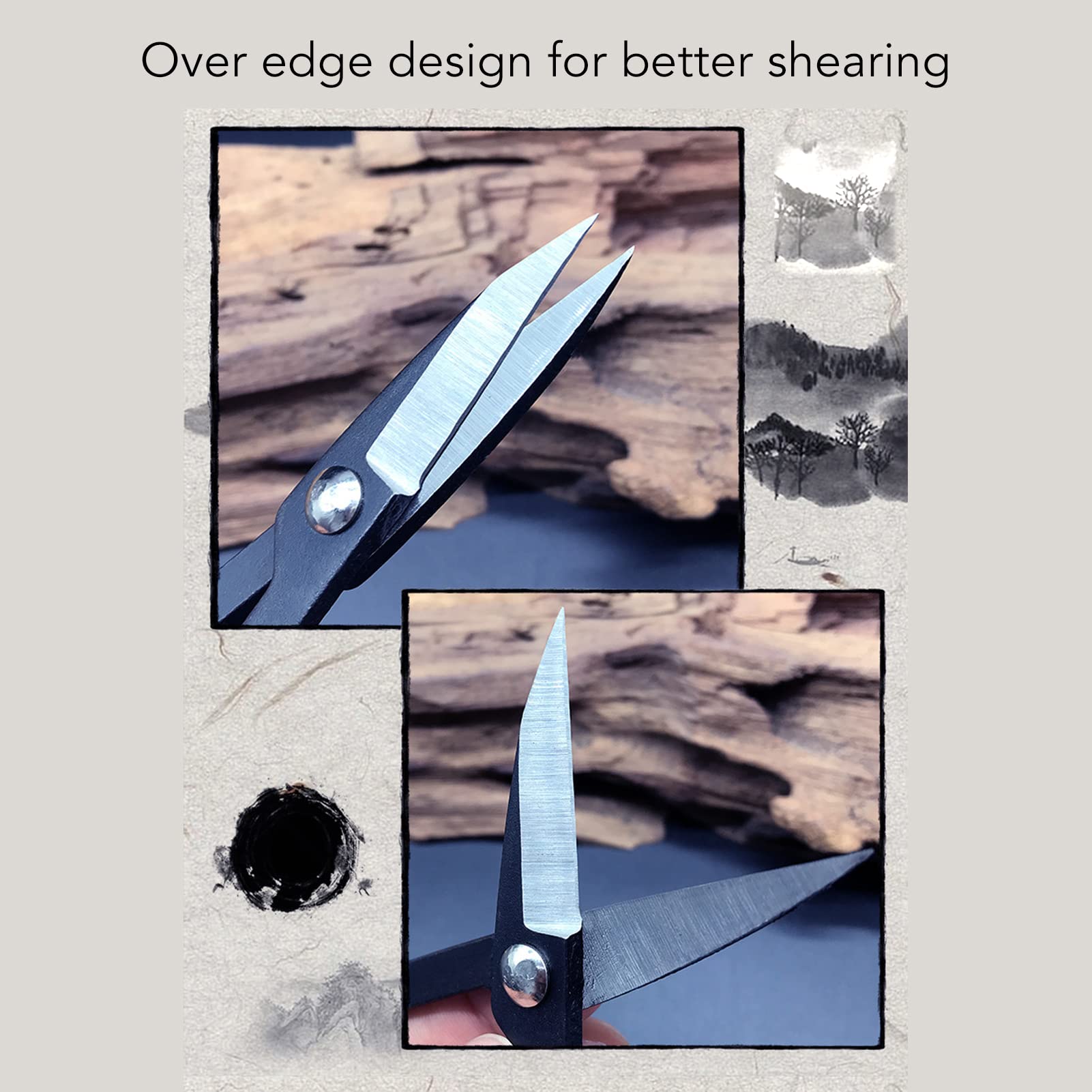 Plant Branch Scissors 58HRC Rust Resistant Steel Bonsai Scissors Cut for Garden Flower Arranging
